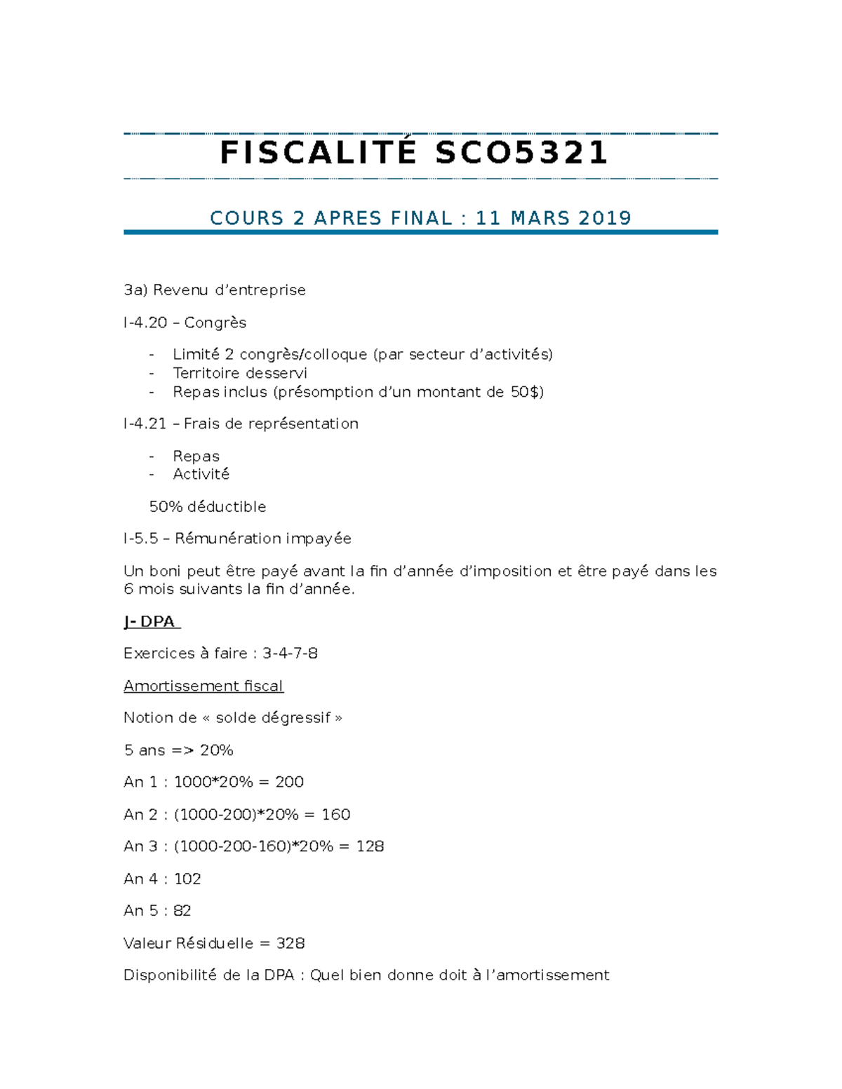 Fiscalité-Final - Les notes de cours complètes pour le cours ...
