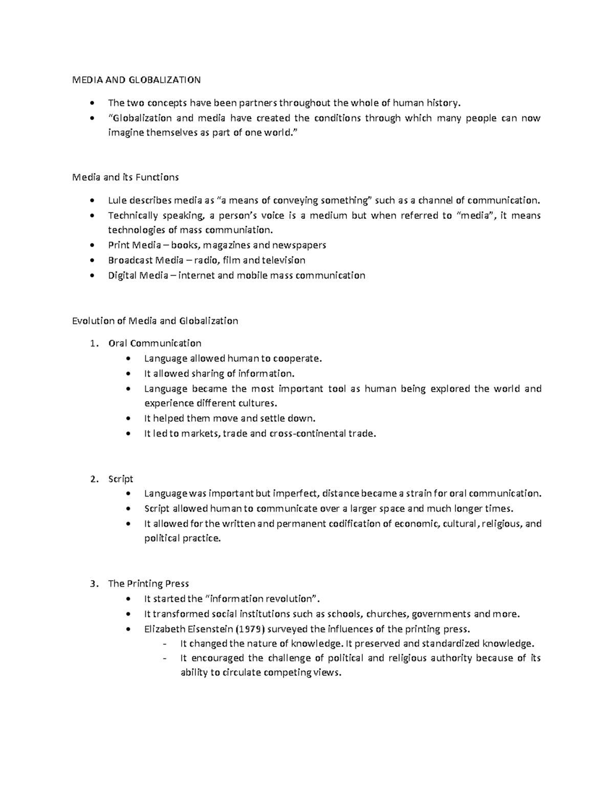 Media AND Globalization-1-2 - MEDIA AND GLOBALIZATION The two concepts ...