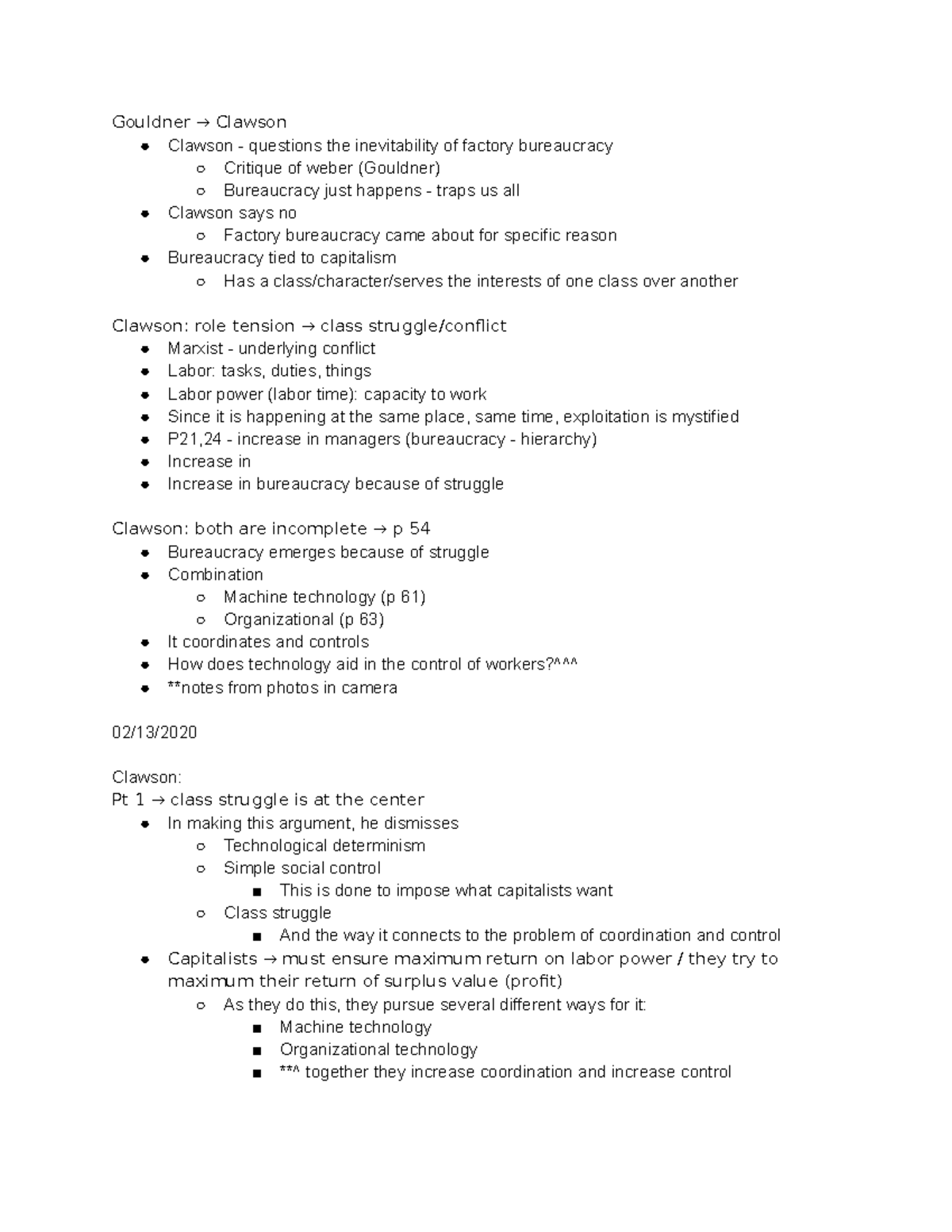 Week 6 - These are lecture notes from the class taught by Prof Brian ...