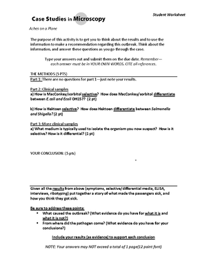 Microbial genetics worksheet - BIOL 211 - Studocu