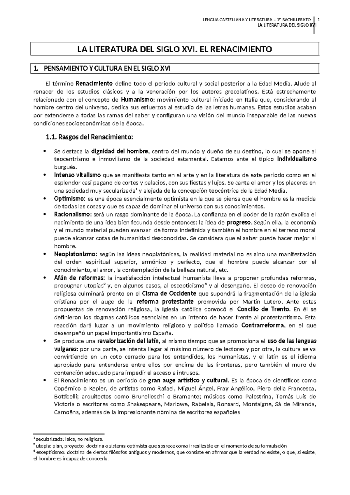 La-literatura-del-siglo-xvi-tema - LA LITERATURA DEL SIGLO XVI LA ...