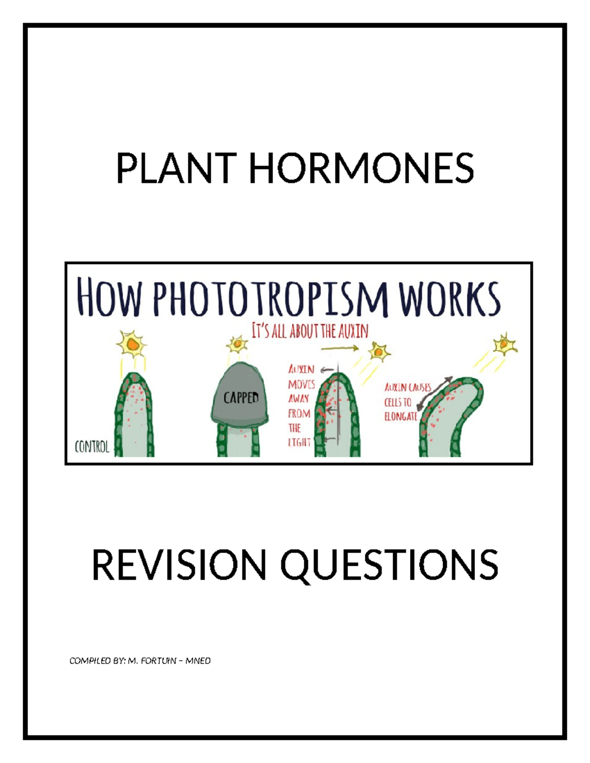 Plant Hormones - PLANT HORMONES REVISION QUESTIONS COMPILED BY: M ...