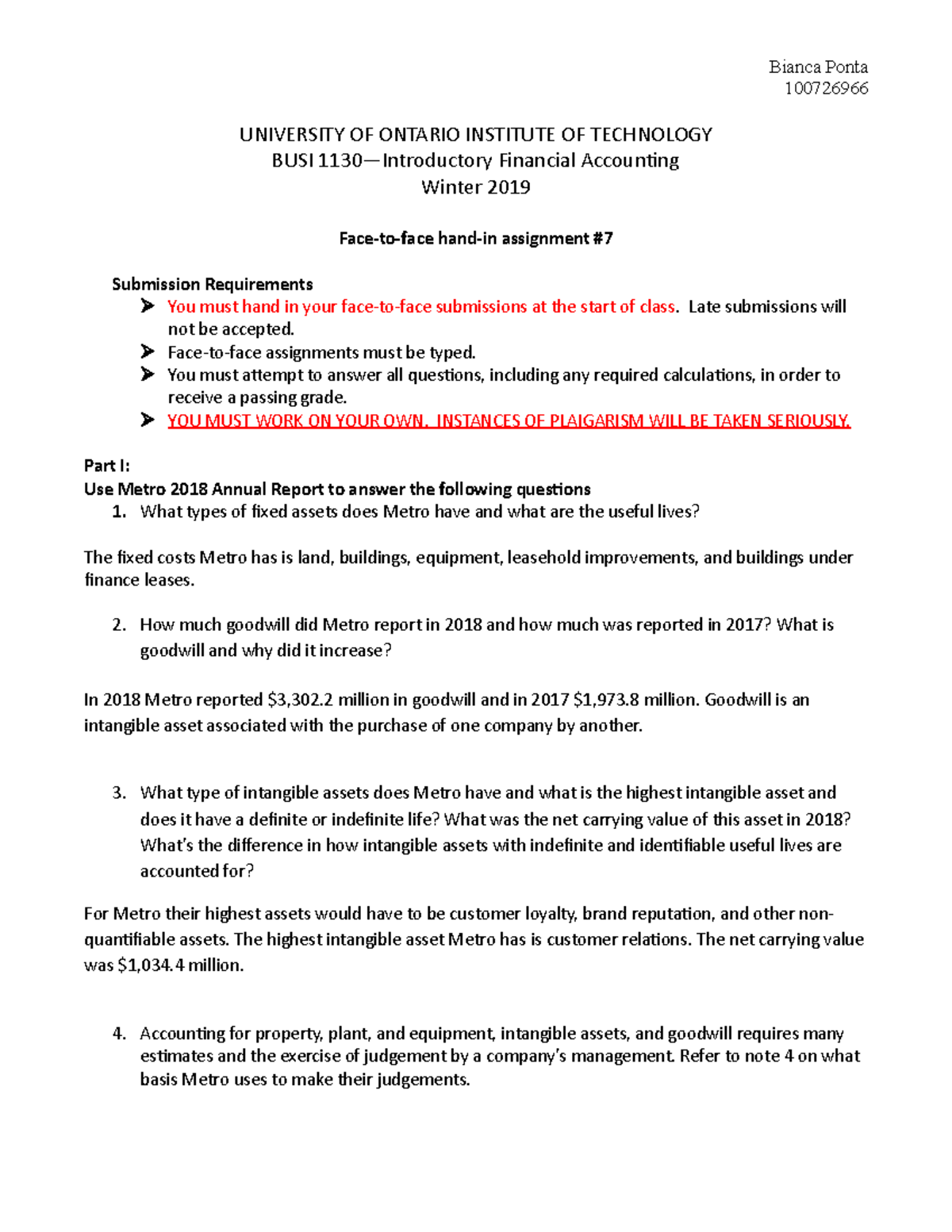 F2F A 7 - Weekly Assignments - 100726966 UNIVERSITY OF ONTARIO ...