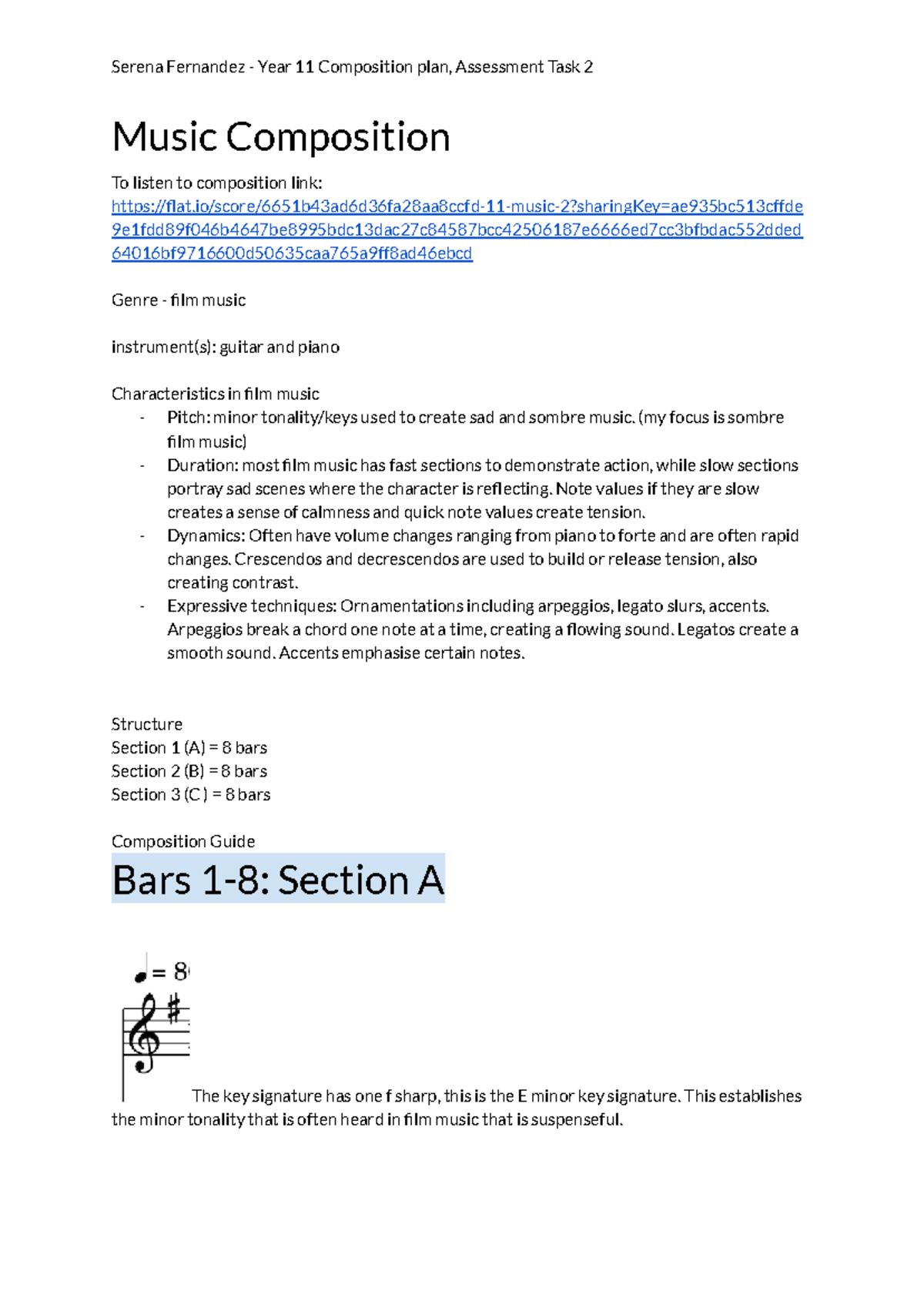 Year 11 Music Composition plan - Music Composition To listen to ...