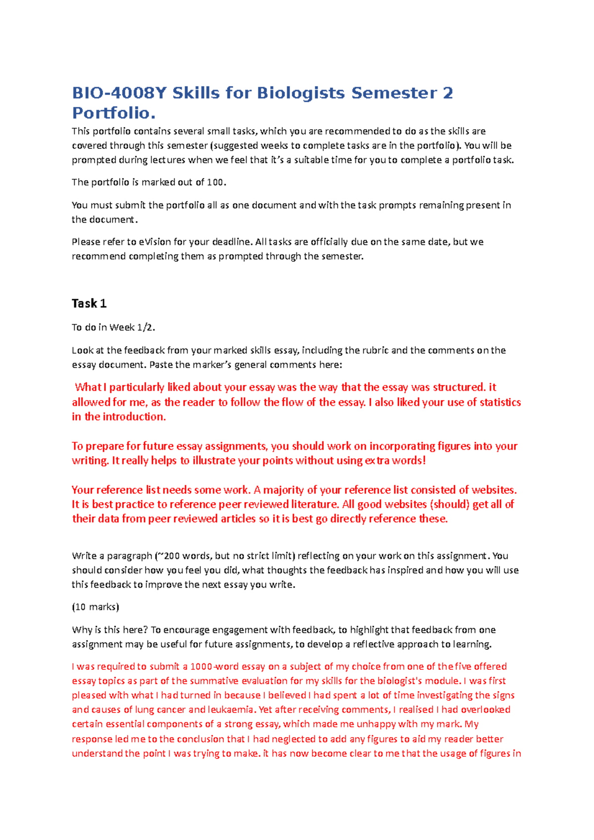 Portfolio summative - BIO-4008Y Skills for Biologists Semester 2 ...