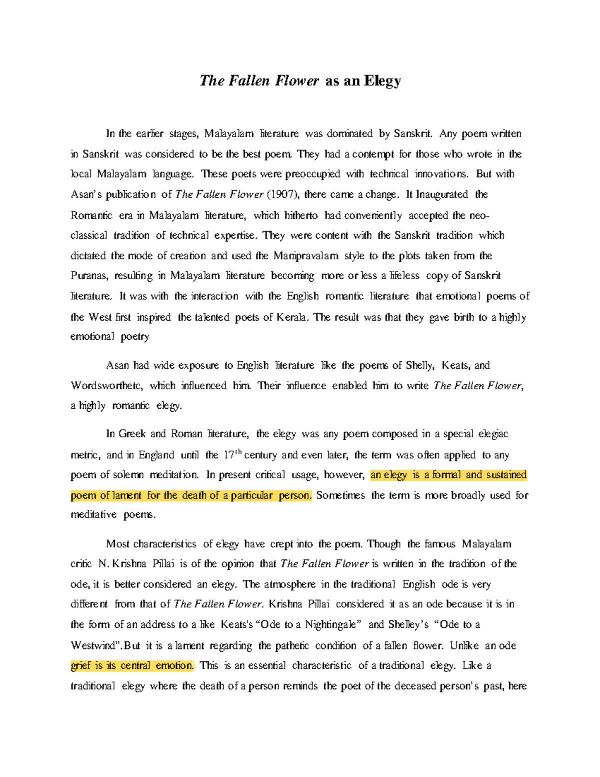 The Fallen Flower as an Elegy - Any poem written in Sanskrit was ...