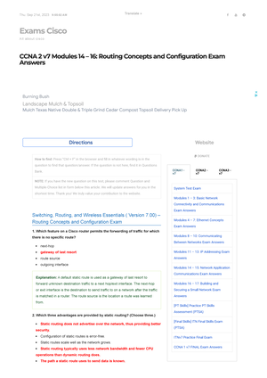 CCNA 2 v7 Modules 10 – 13 L2 Security and WLANs Exam Answers - Exams ...