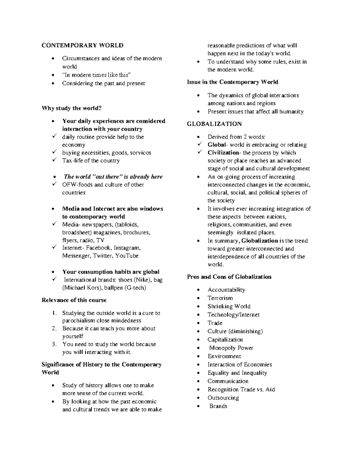 Contemporary reviewer - CONTEMPORARY WORLD Circumstances and ideas of ...
