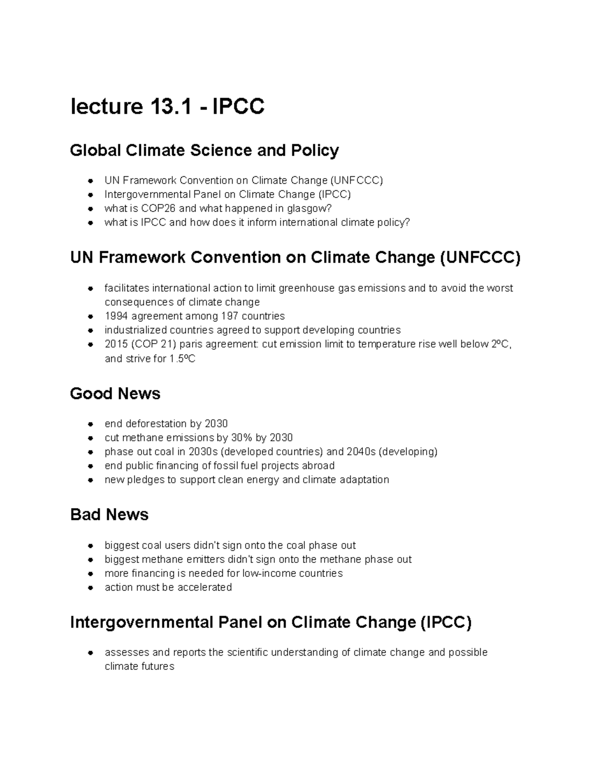 Env 101 - env 101 lecture notes - lecture 13 - IPCC Global Climate ... Env 101 - env 101 lecture notes - lecture 13 - IPCC Global Climate ...