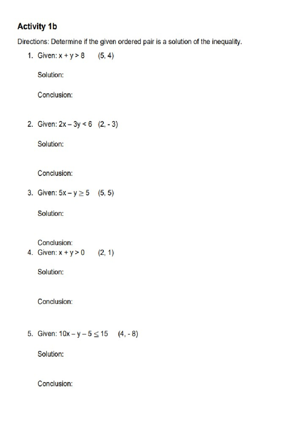 Linearinequalityintwovariables - College Algebra - Studocu
