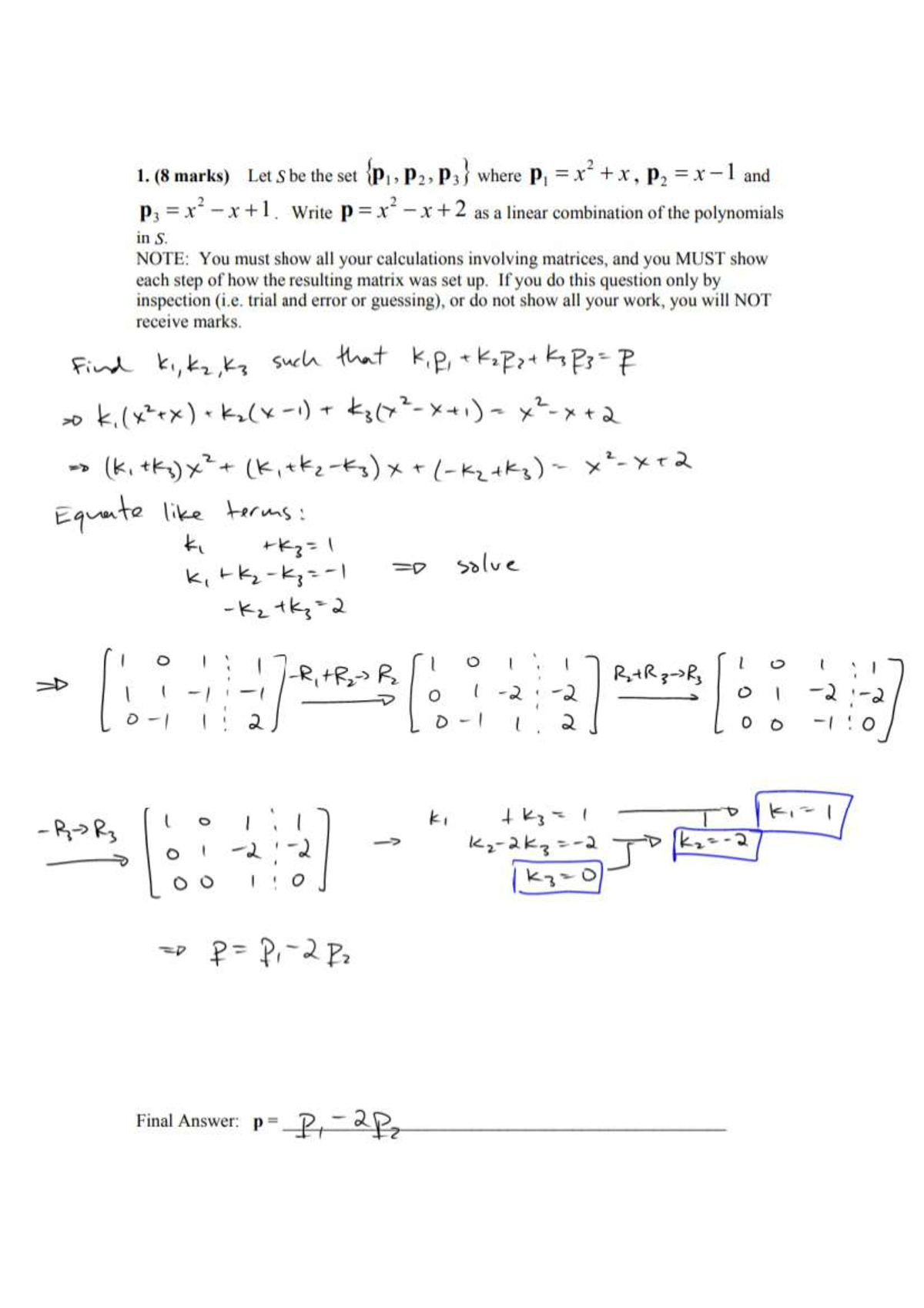 Linear Algebra Midterm questions - MATH 1850 - Studocu