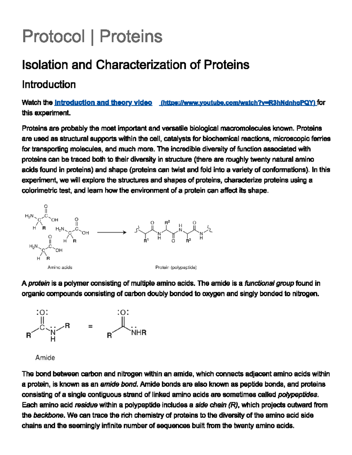 Proteinprotocol - Lab protocol summary - Protocol I Proteins Isolation ...
