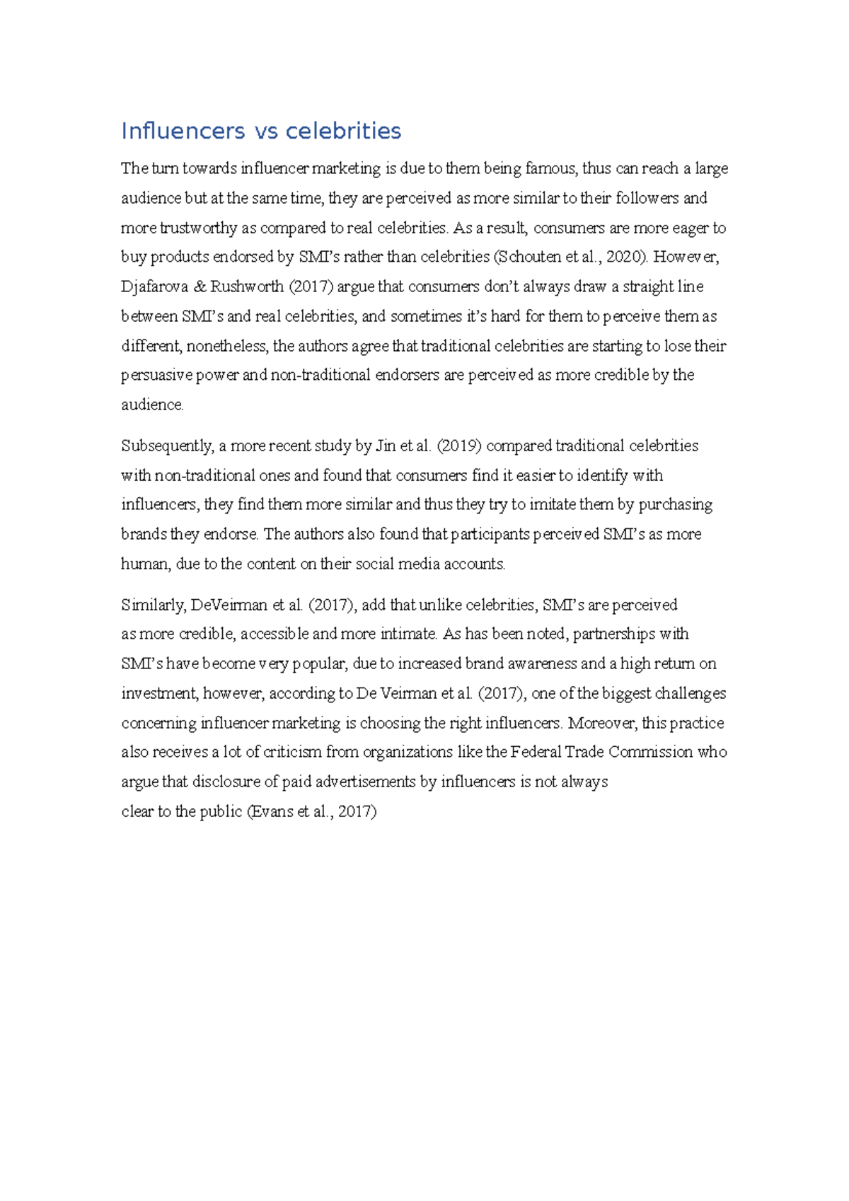 Influencers vs celebrities - As a result, consumers are more eager to ...