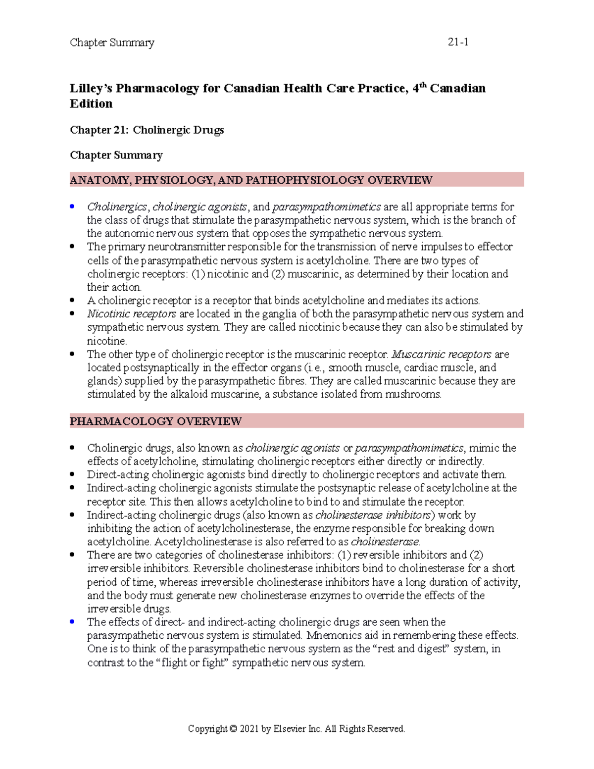 Chapter 021 - Lilley’s Pharmacology for Canadian Health Care Practice ...