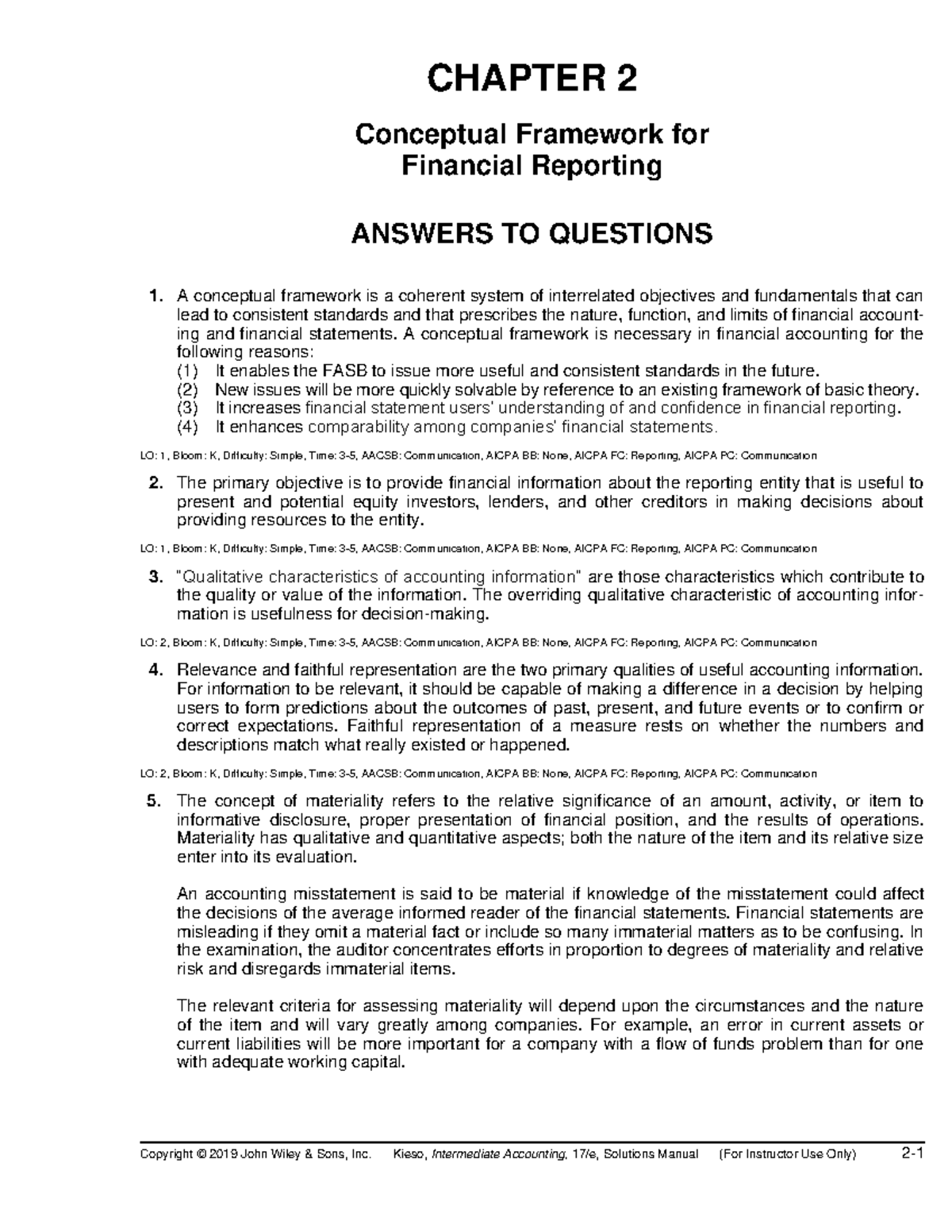 Financial Accounting 1 - Chapter 2 (Answer) - Copyright © 2019 John ...