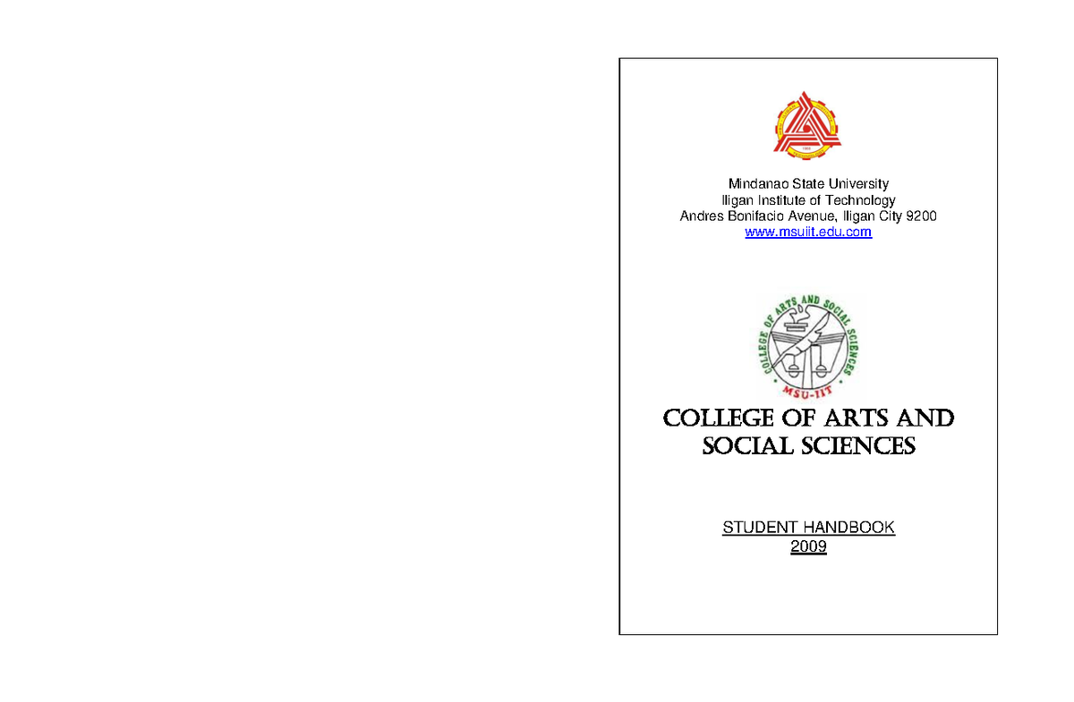 CASS Student Handbook rev2009 - Mindanao State University Iligan ...
