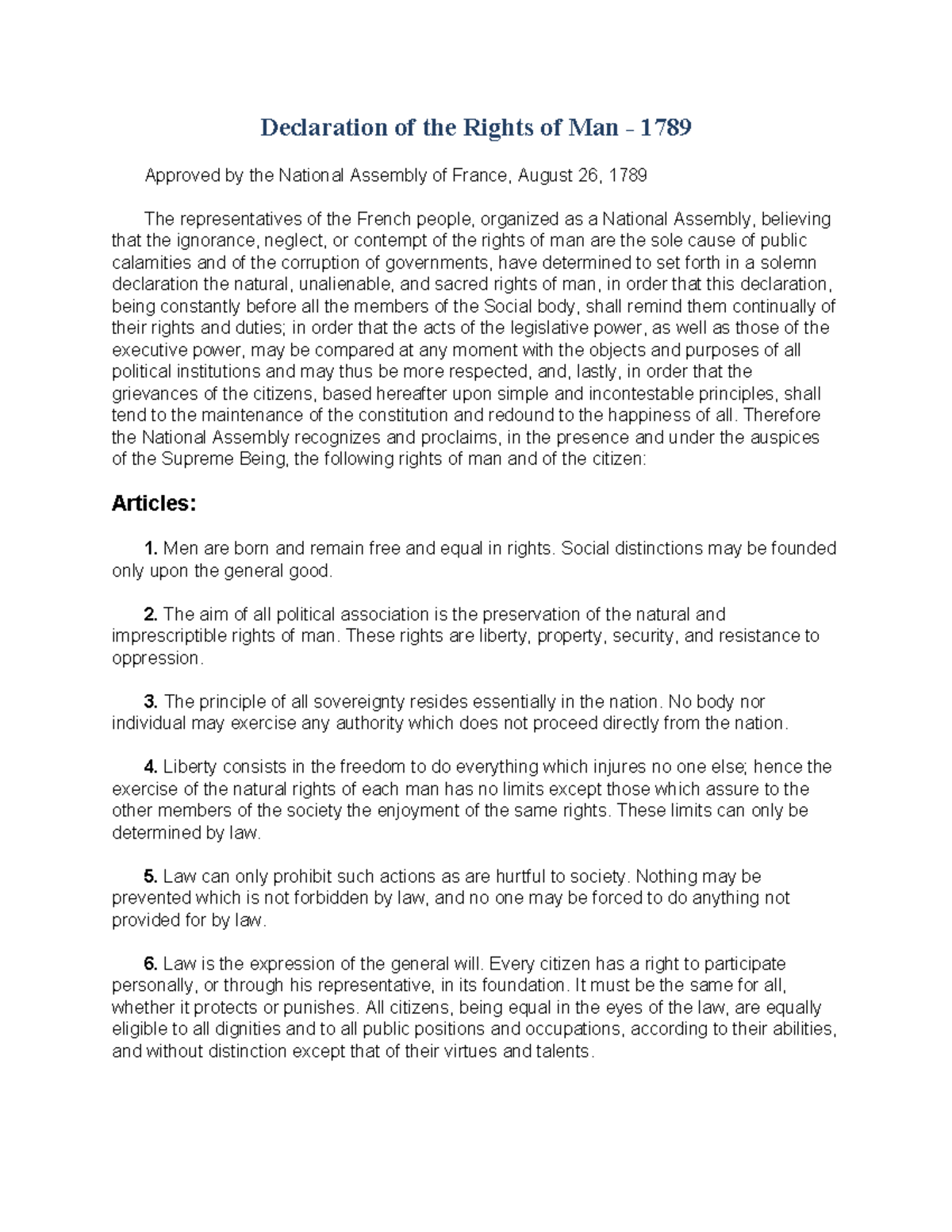 French Declaration - Analysis of Repugnancy Doctrine - Declaration of ...