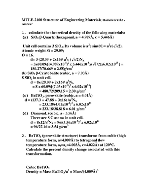 Structure - homework - MTLE-2100 Structure of Engineering Materials ...