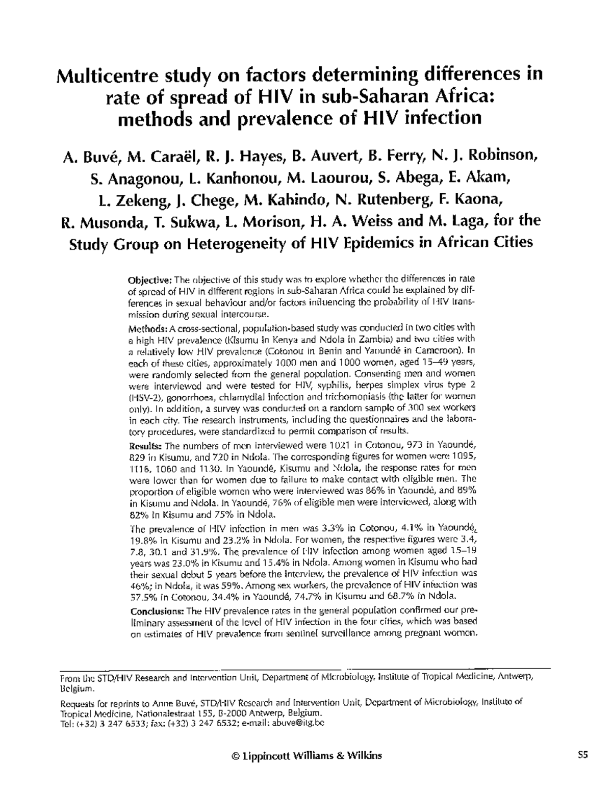 Multicentre study on factors determining - Computer Systems Services ...