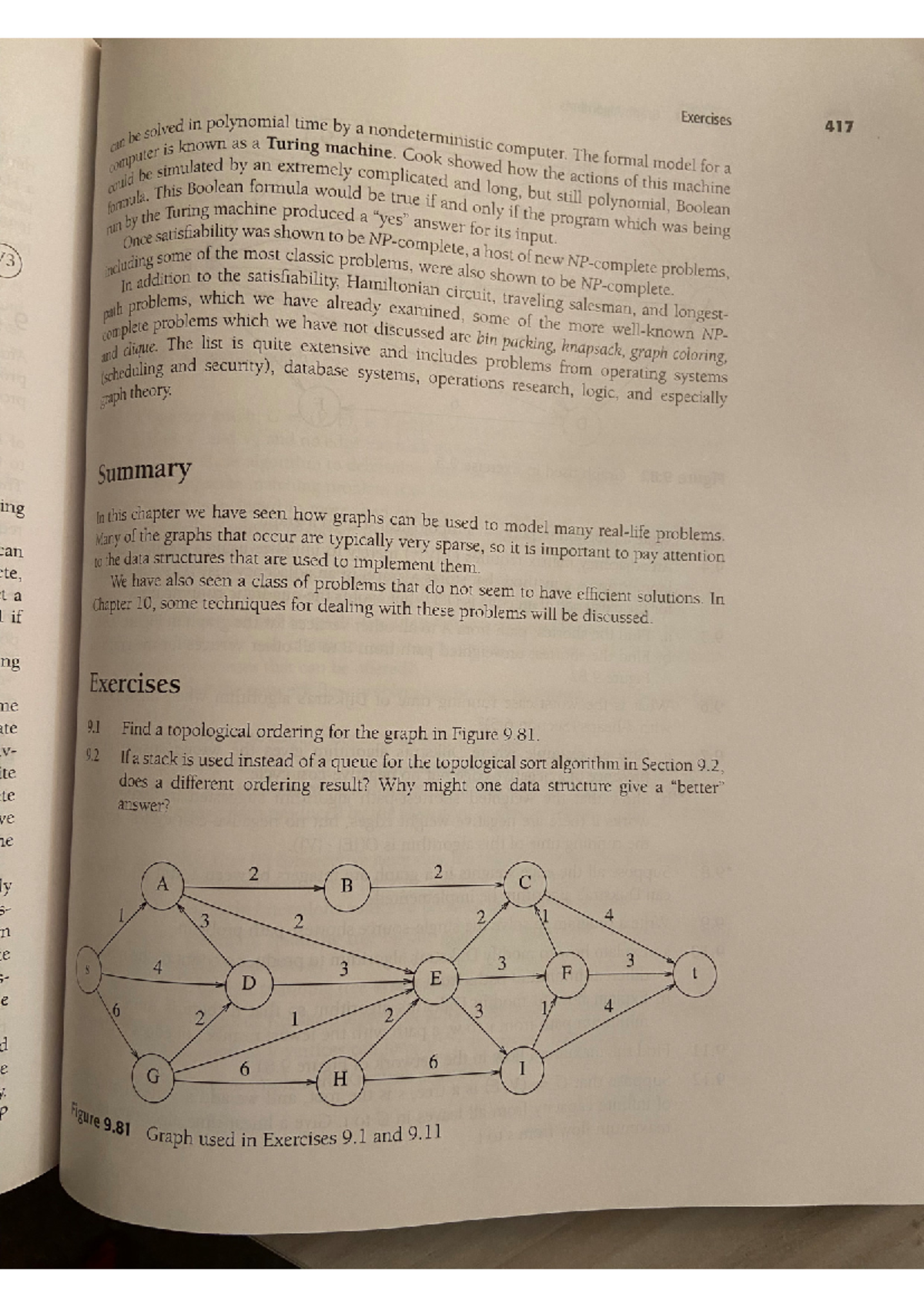 Chapter 9 Graphing Algorithms - Exercises known in polynomial as a ...