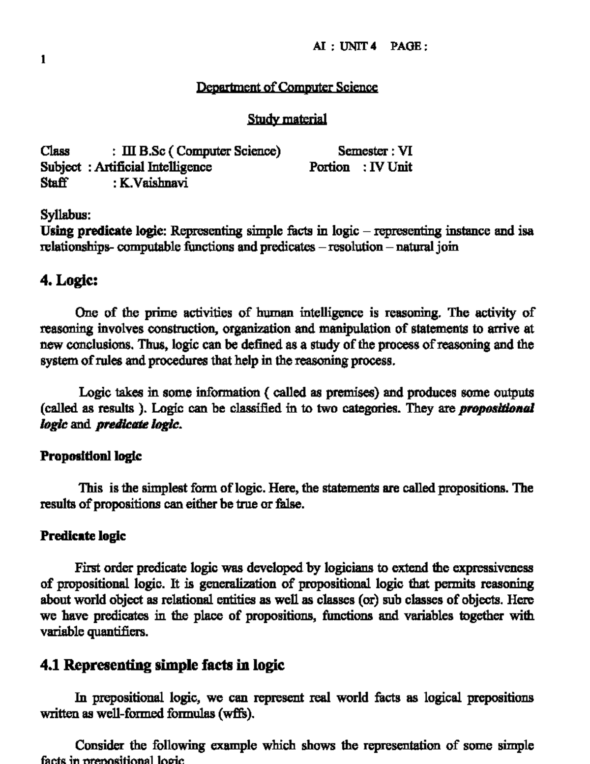 artificial intelligence lecture note from textbook - Software ...