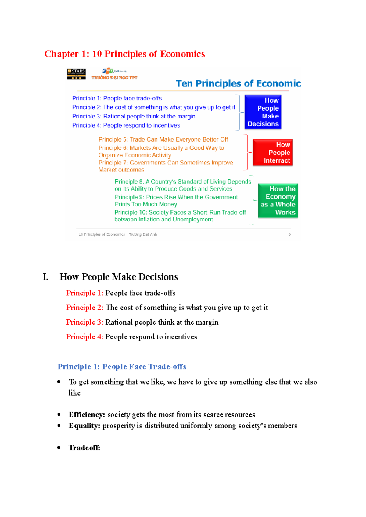 Chapter 1 - Chapter 1: 10 Principles of Economics I. How People Make ...