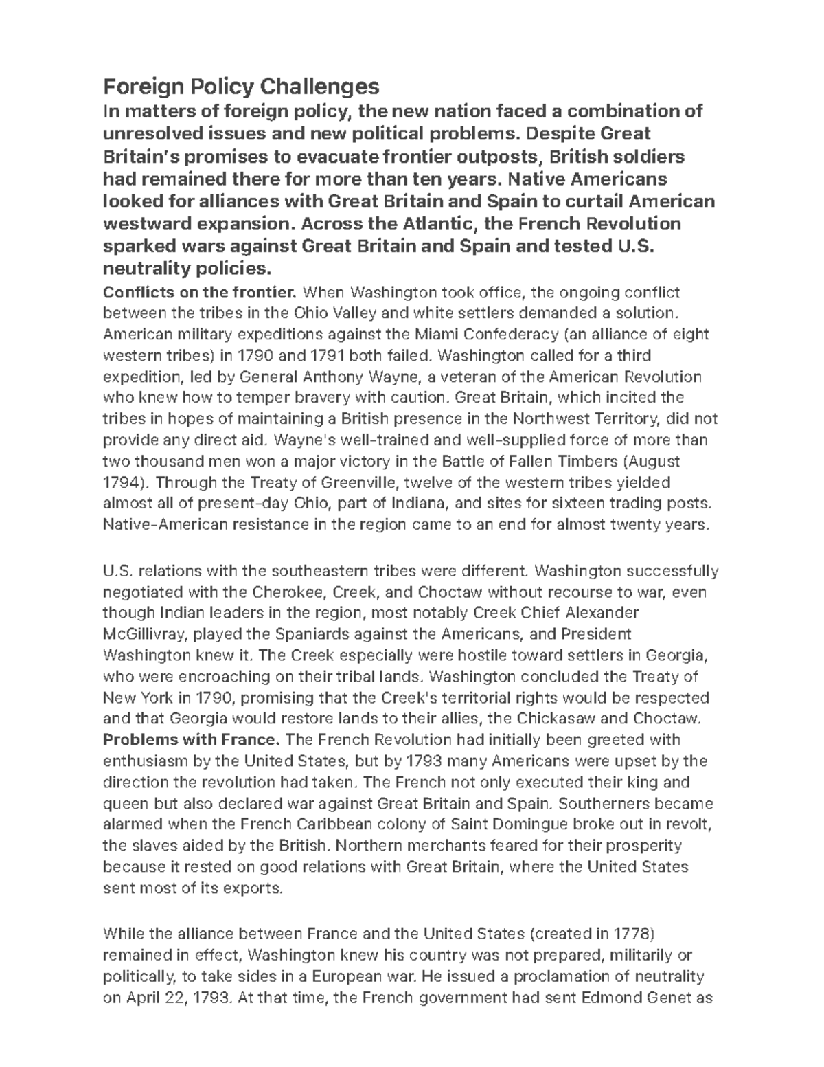 Foreign Policy Challenges - Despite Great Britain's promises to ...