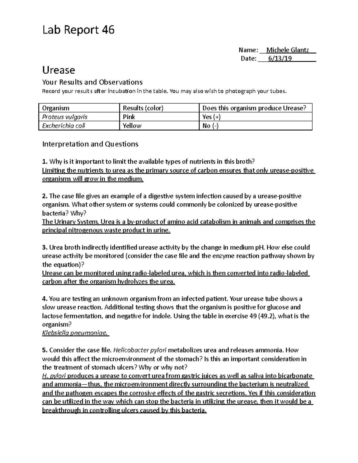 Lab Exercise 46 - Lab Report 46 Name: Michele Glantz Date: 6/13/19 ...