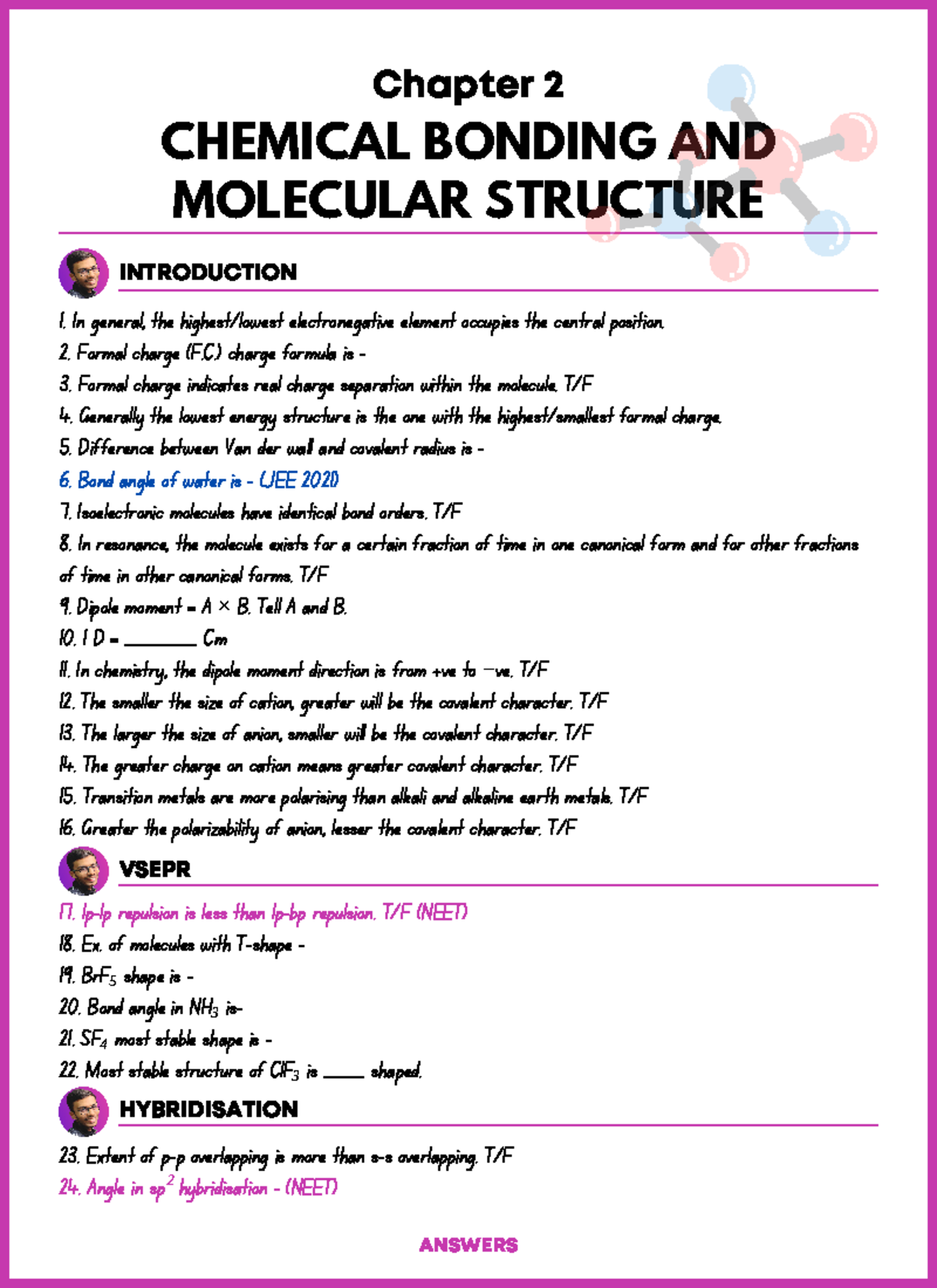 Chemical Bonding & Molecular Structure Chemhack - In general, the ...