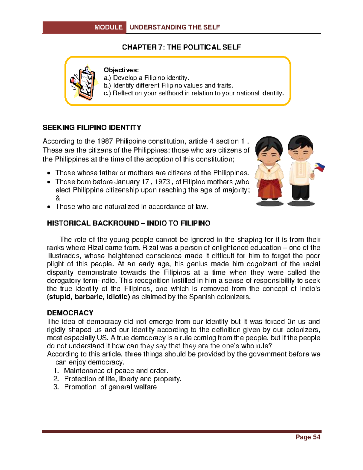 Chapter 7 - THE Political SELF - CHAPTER 7: THE POLITICAL SELF ...