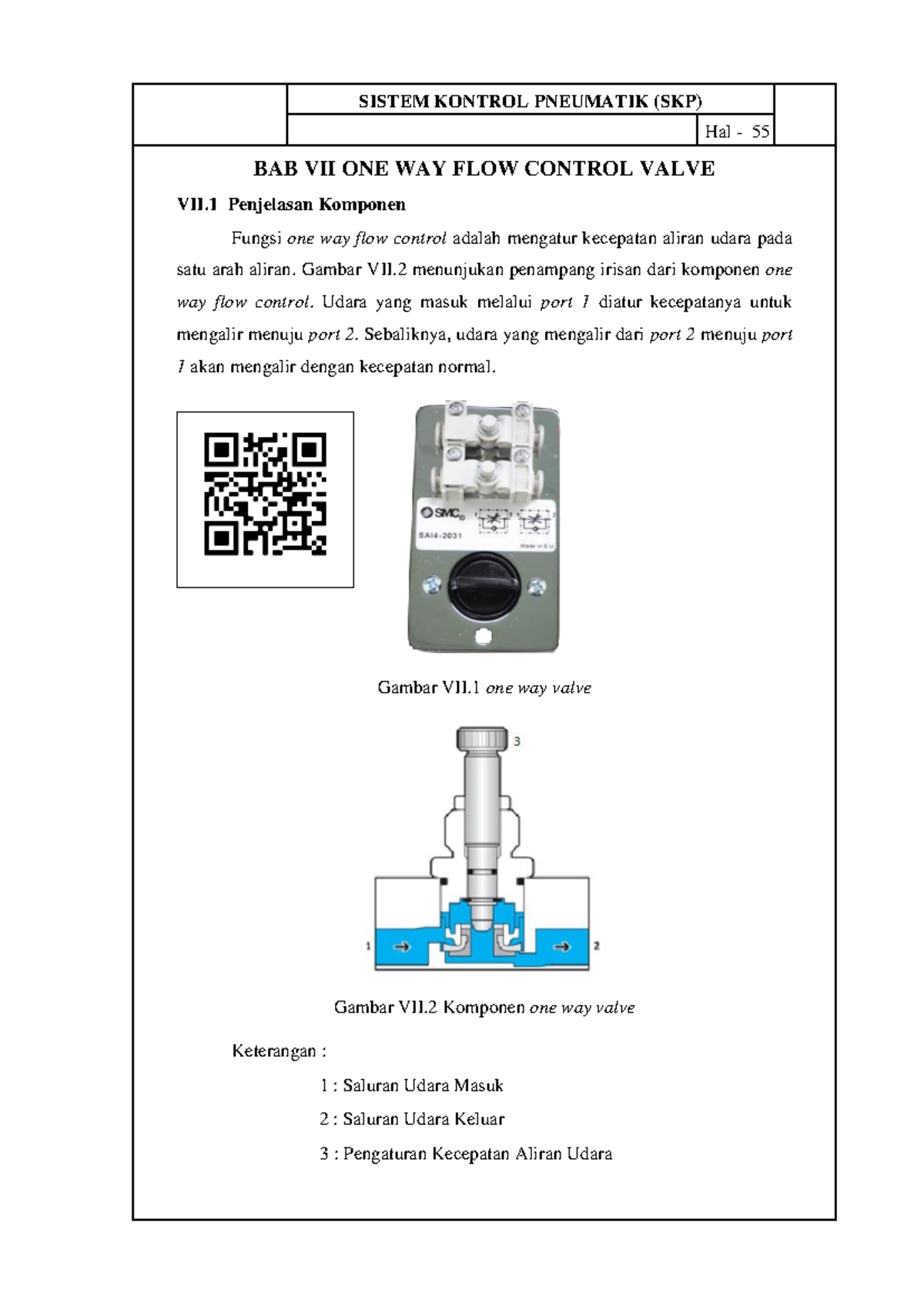Modul SKP 9 - One Way Flow Control Value - Hal - 55 BAB VII ONE WAY ...