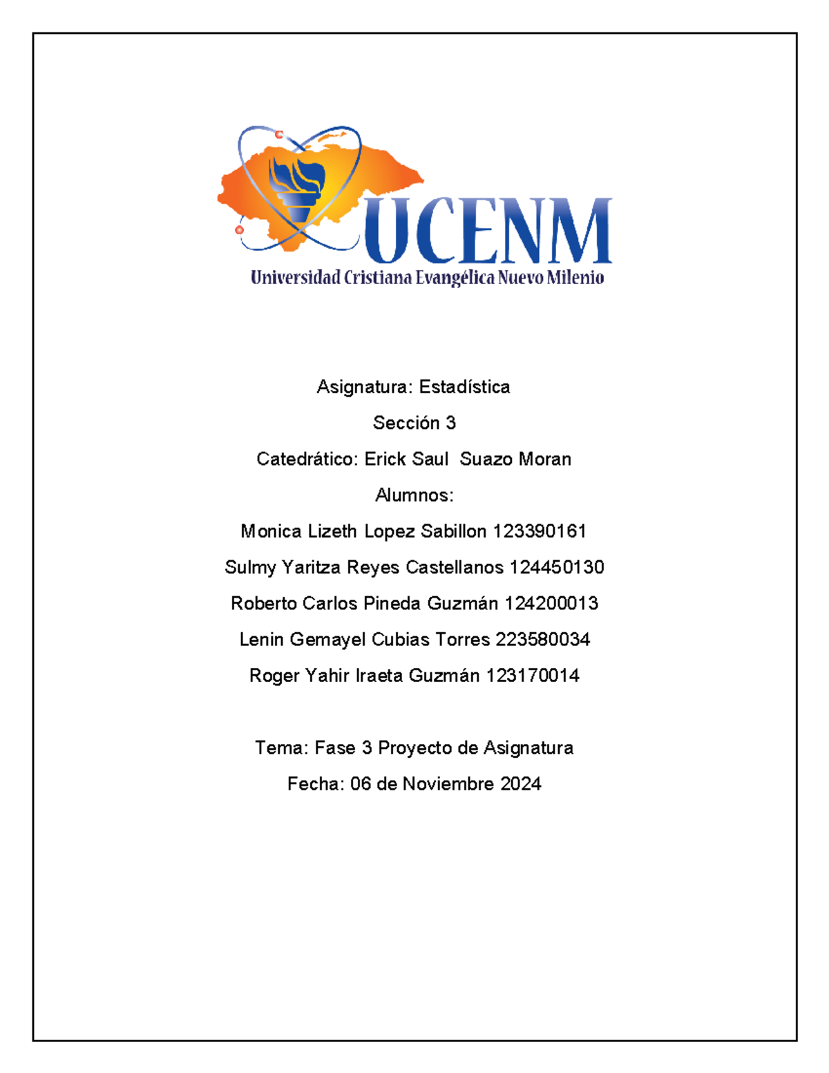 DOC-20241106-WA0051 - Informe - Asignatura: Estadística Sección 3 ...