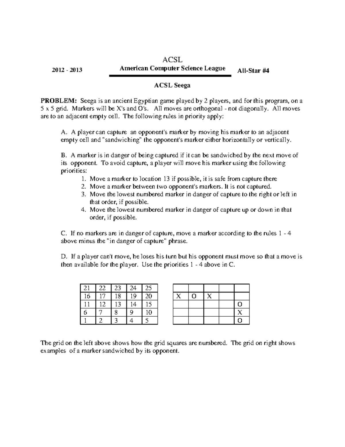 1213 AS4 seega - Assignment sheet for more coding practice - ACSL ...