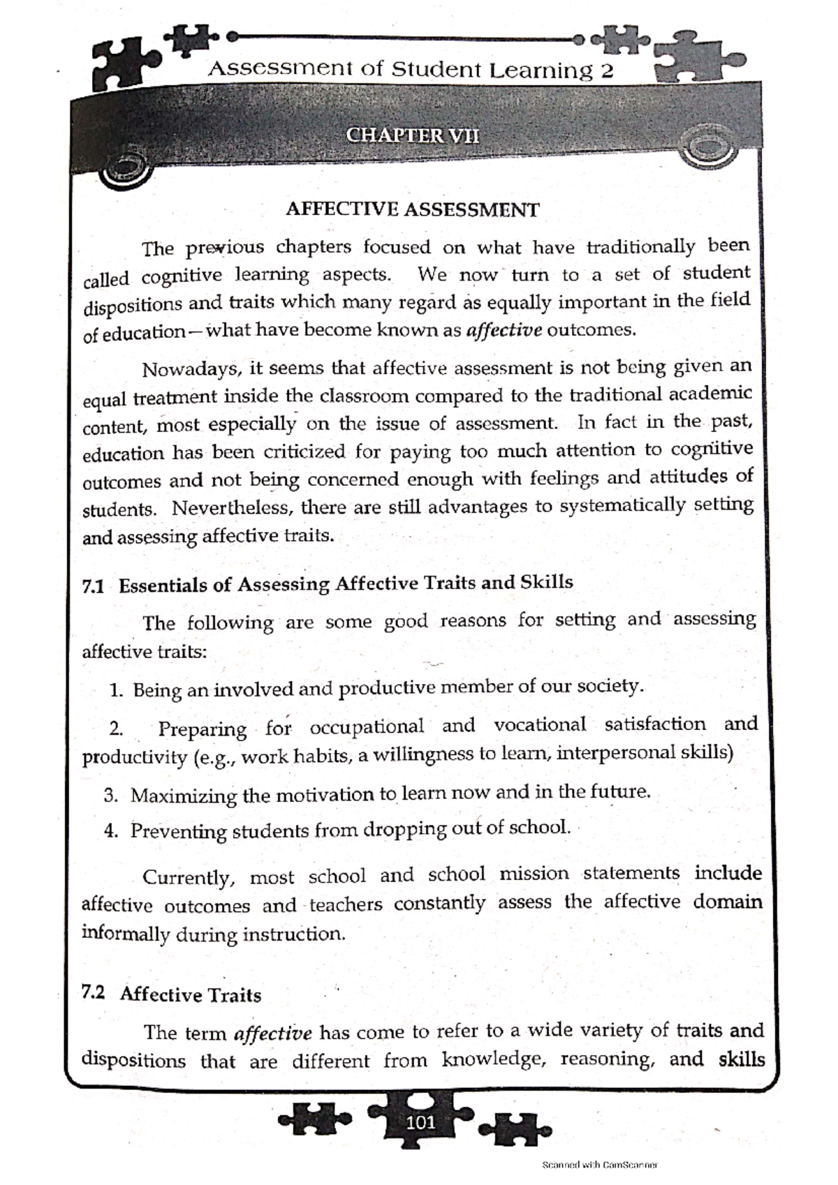 Module 3 Affective Assessment - Bachelor of Secondary Education - Studocu