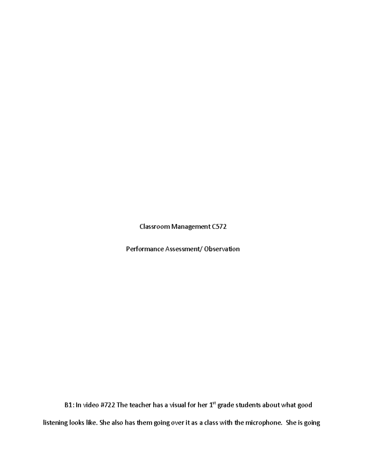 Classroom Management C572 task 4 - Classroom Management C Performance ...