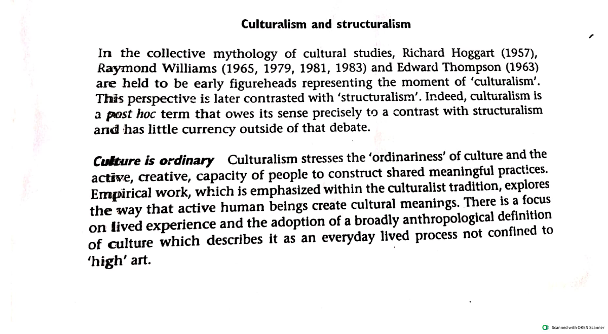 Culturalism - rrfrfref - English Prose - Studocu