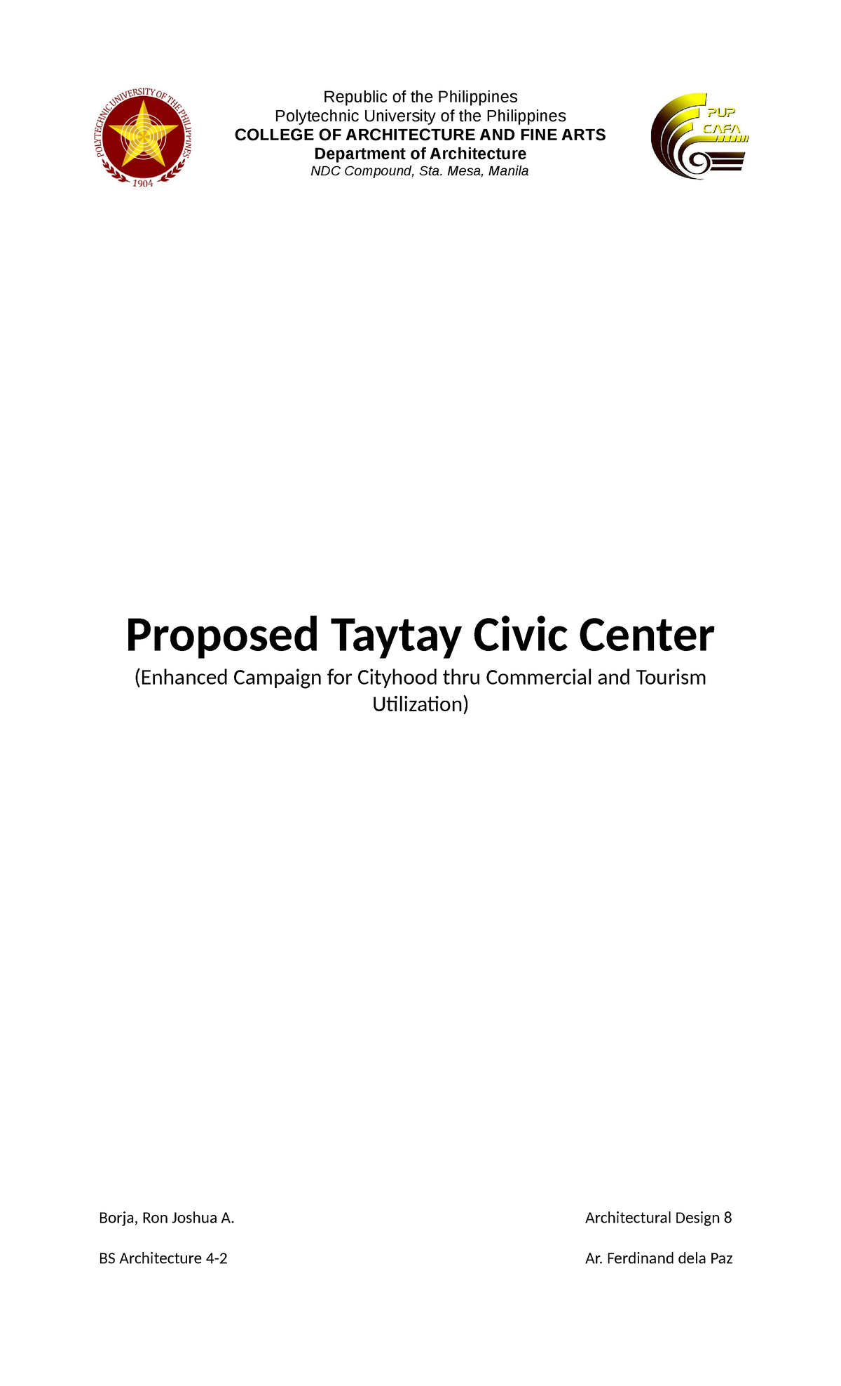 Proposed Taytay Municipal Civic Center - Proposed Taytay Civic Center (Enhanced Campaign for ...