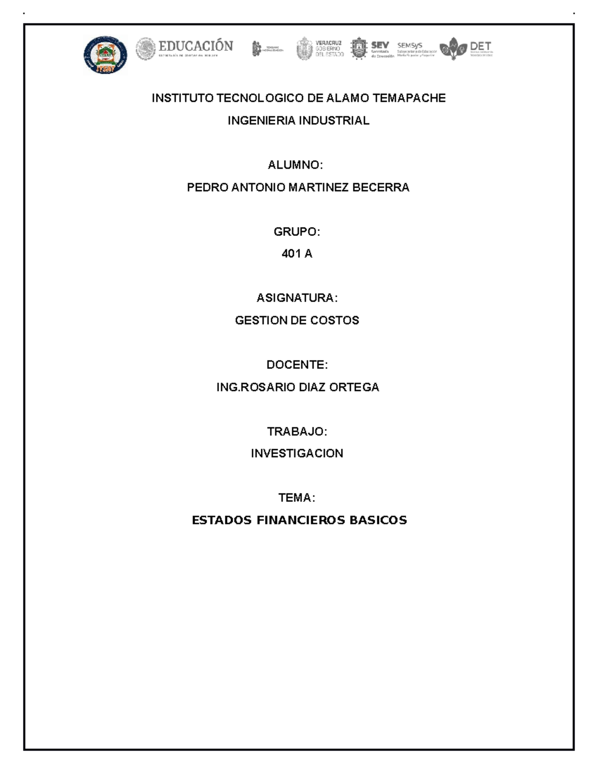 Instituto Tecnologico DE Alamo Temapache - Economia - Studocu