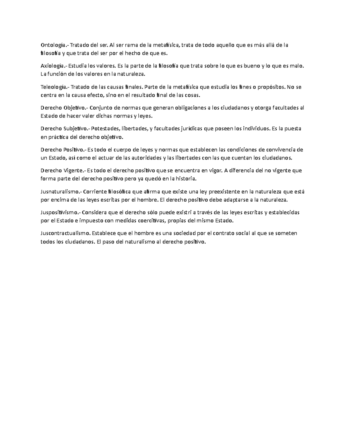Definiciones - Ontología.- Tratado del ser. Al ser rama de la ...