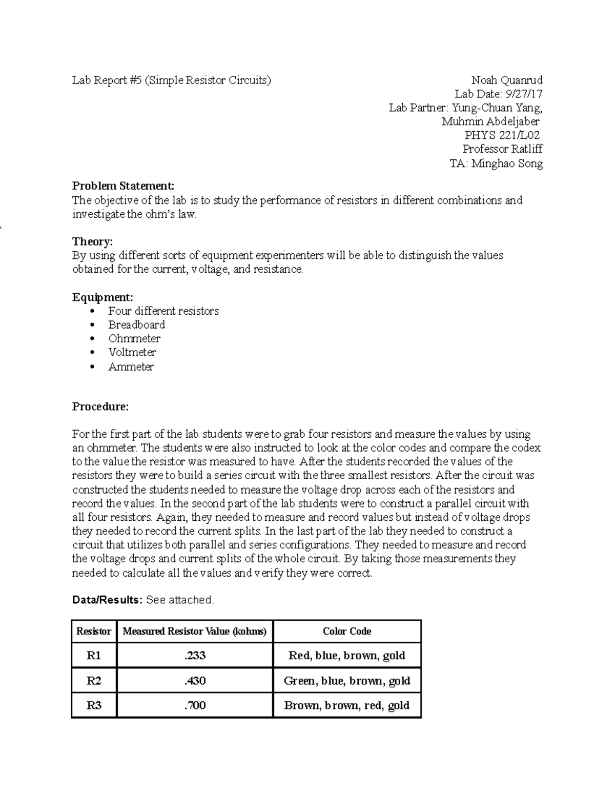 Lab Report 5 - Theory: By using different sorts of equipment ...