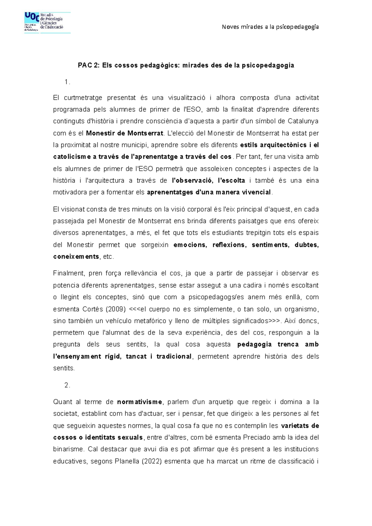 PAC02 - PAC 02 NOVES MIRADES - PAC 2: Els cossos pedagògics: mirades ...