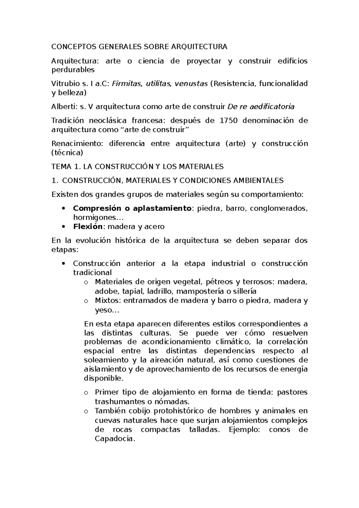 TEMA 1 - Tema 1 - CONCEPTOS GENERALES SOBRE ARQUITECTURA Arquitectura ...
