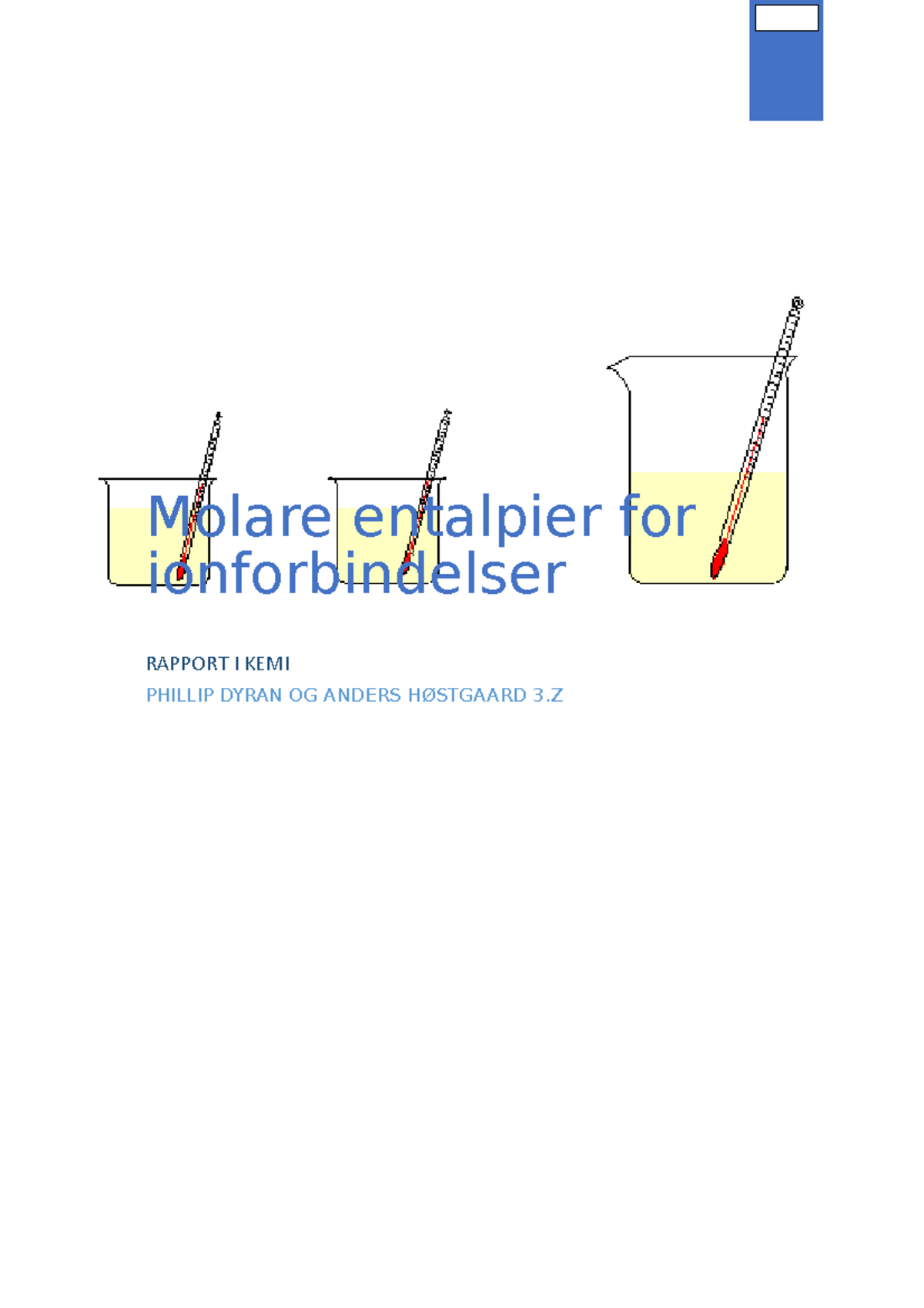 Molare entalpier for ionforbindelser rapport - Molare entalpier for ...