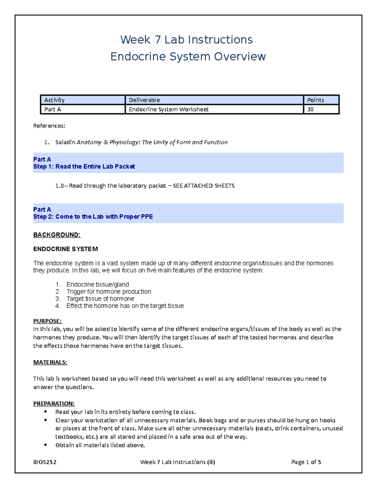 Bios252 Week 7 lab report: Endocrine System Overview - Week 7 Lab ...