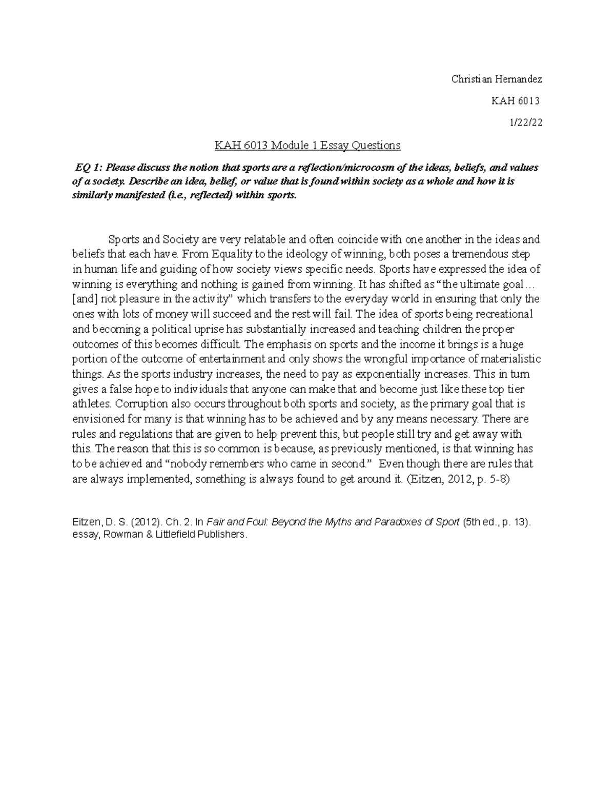 KAH 6013 Module 1 Essay Question 2022 Christian Hernandez KAH 6013 kah-6013-module-1-essay-question-2022-christian-hernandez-kah-6013
