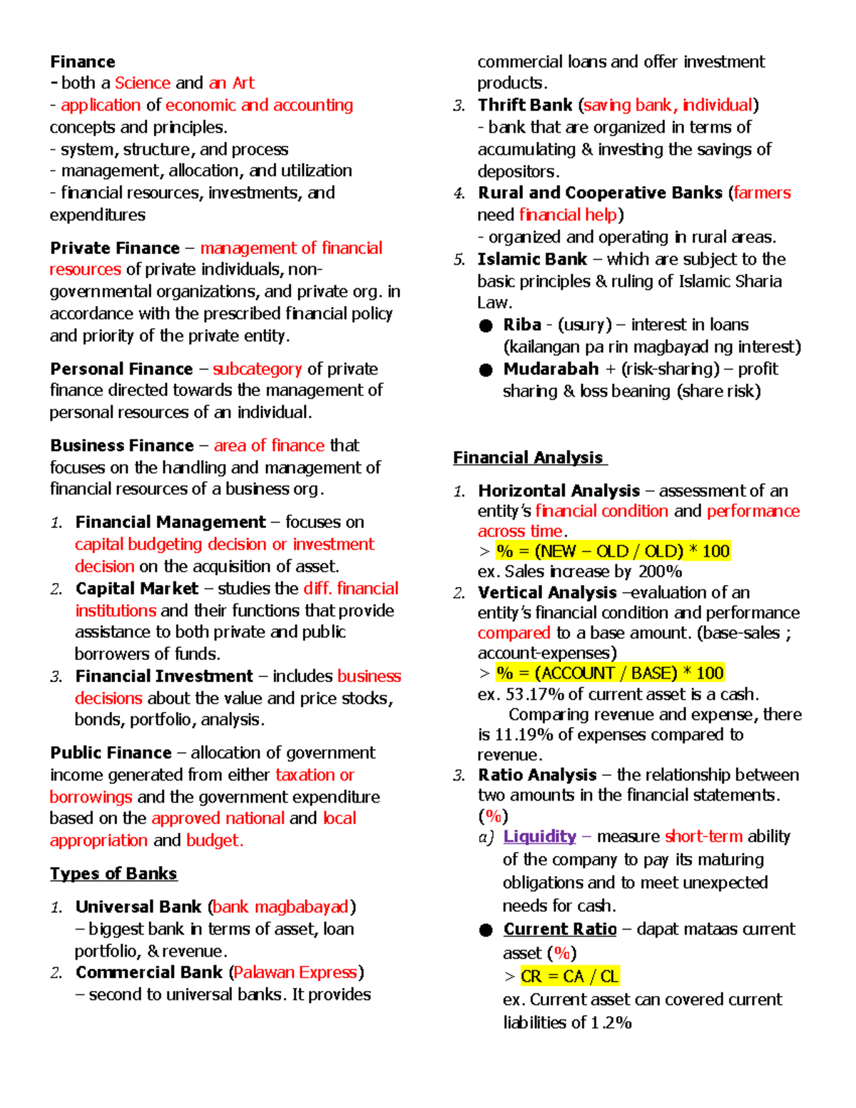 Finance Reviewer - Finance both a Science and an Art application of ...