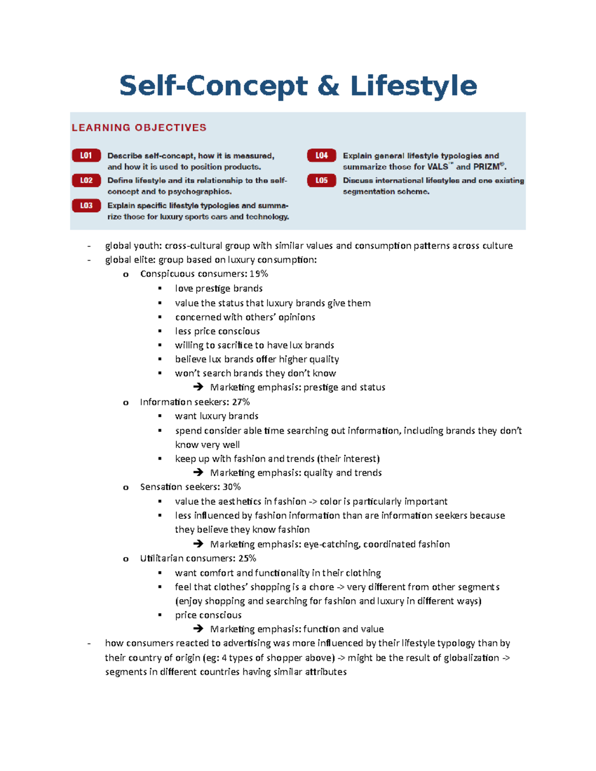 Chap 12 Self-Concept and Lifestyle - Self-Concept & Lifestyle - global ...