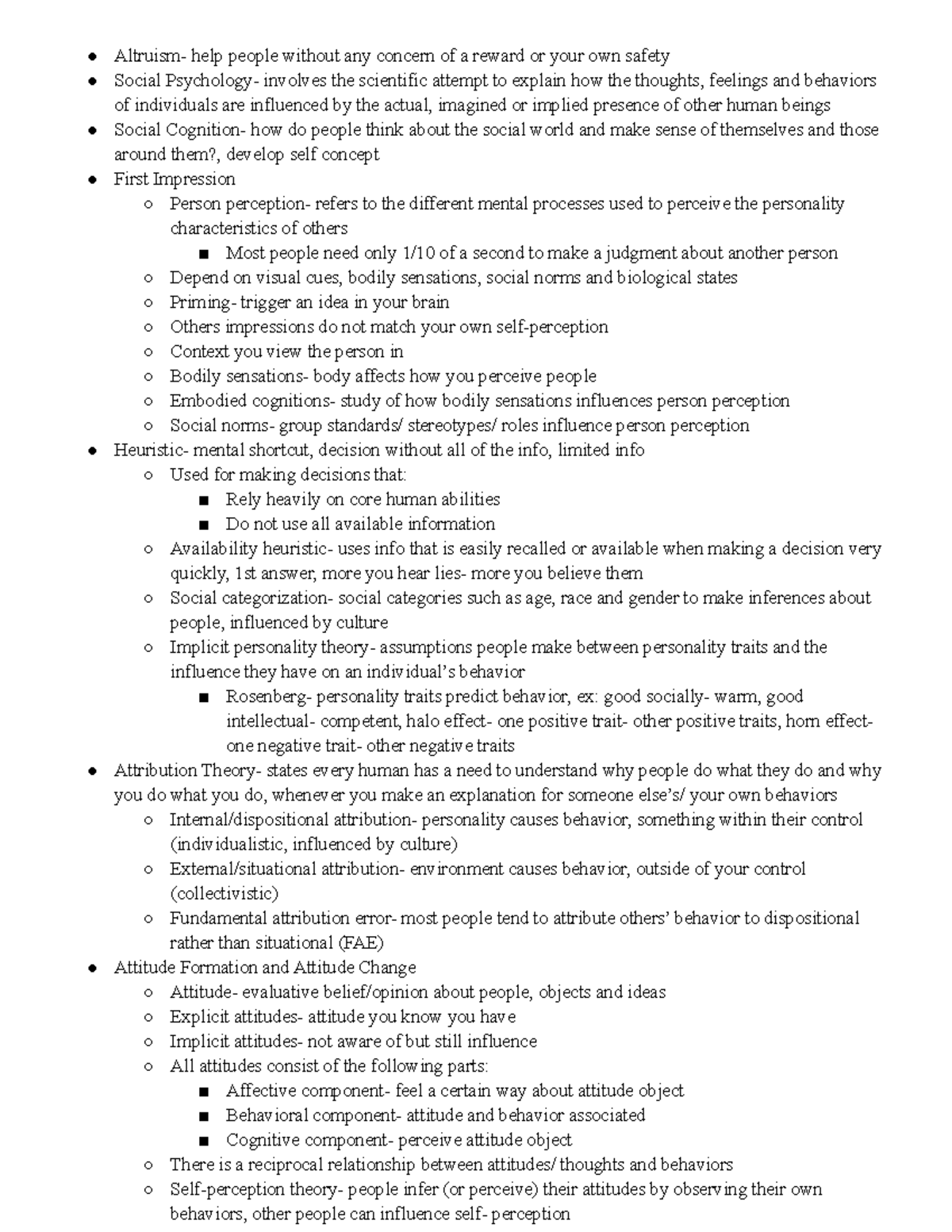 Psych 101 Exam 3 Lecture 4 Notes - Altruism- help people without any ...
