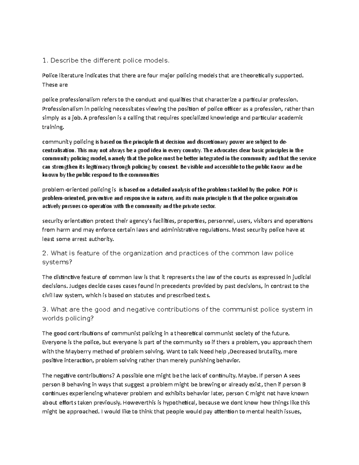 Local media 6490007035627823605 - Describe the different police models ...