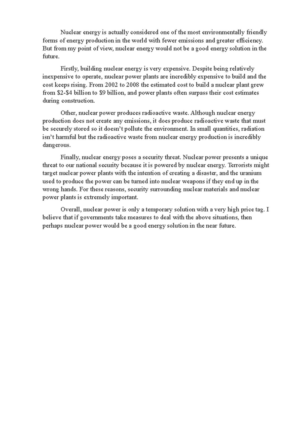 Nuclear energy - EXERCISE - Nuclear energy is actually considered one ...